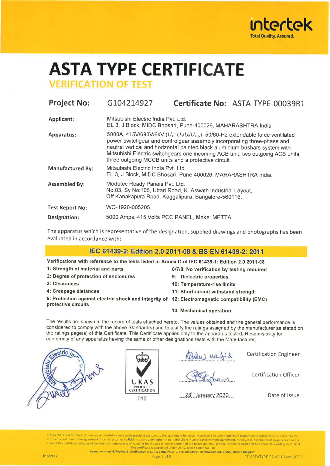 Certifications | Modutec
